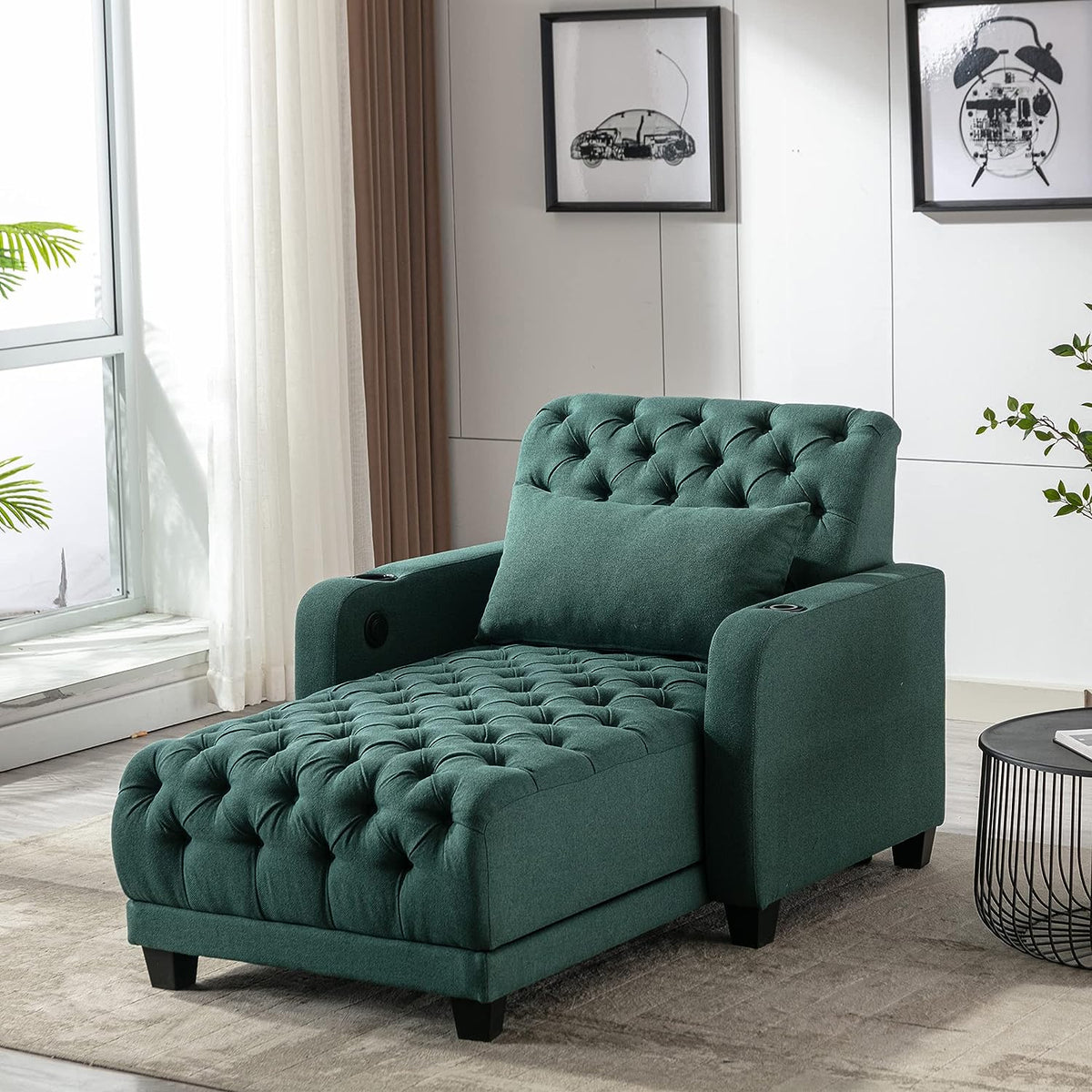HomSof Chaise Modern Teal Chaise Lounge – The Maple Tree