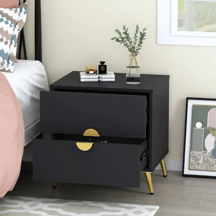 Modern Bedroom 2 Drawer Bedside Table – The Maple Tree
